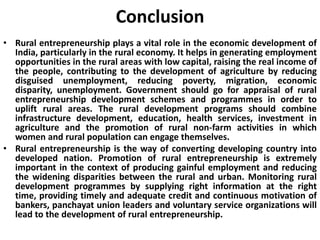 Rural development in india through entrepreneurship | PPTX