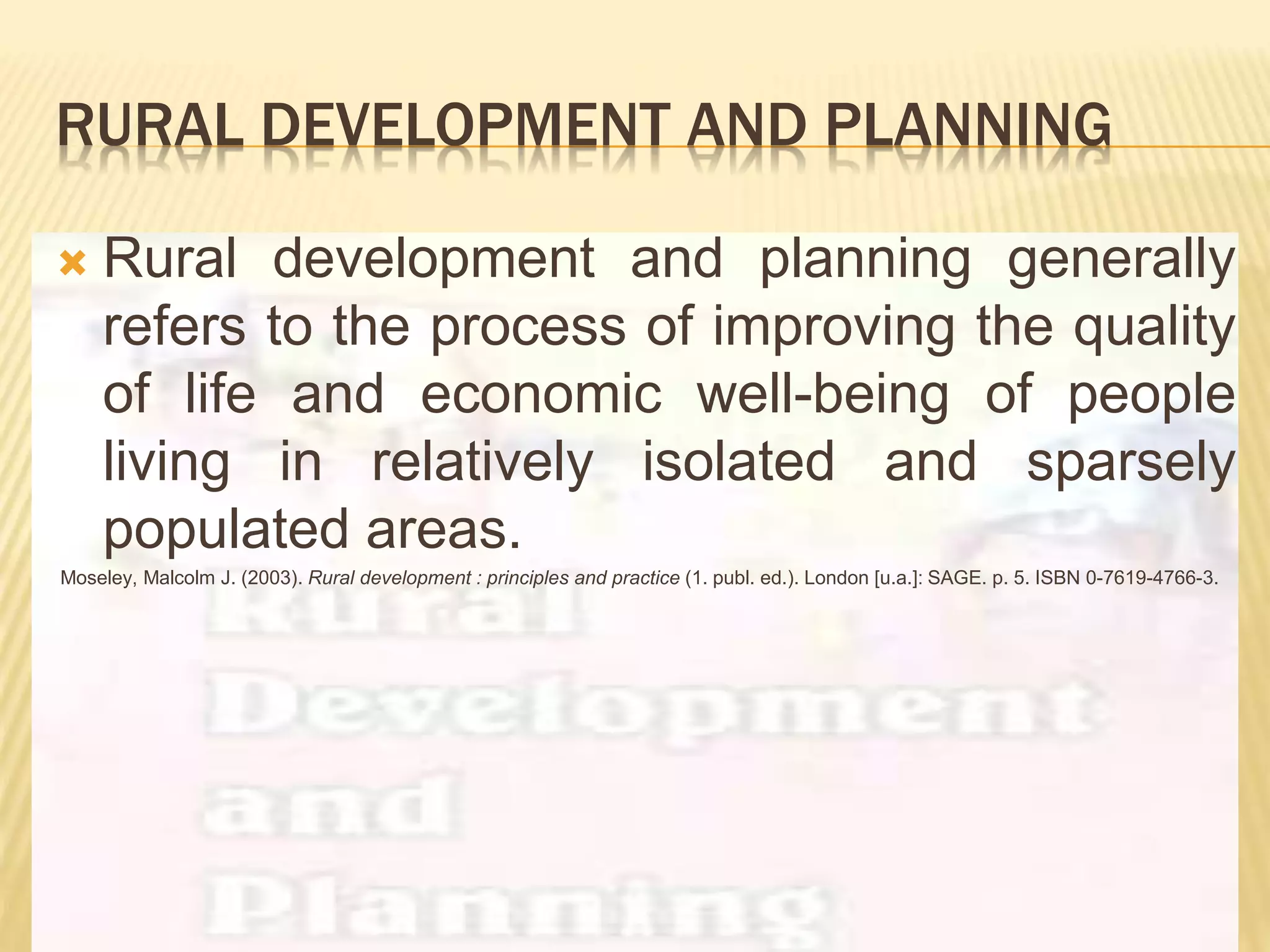 Rural development planning | PPTX