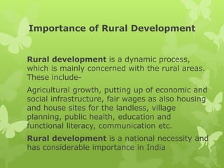 Rural Area development | PPTX