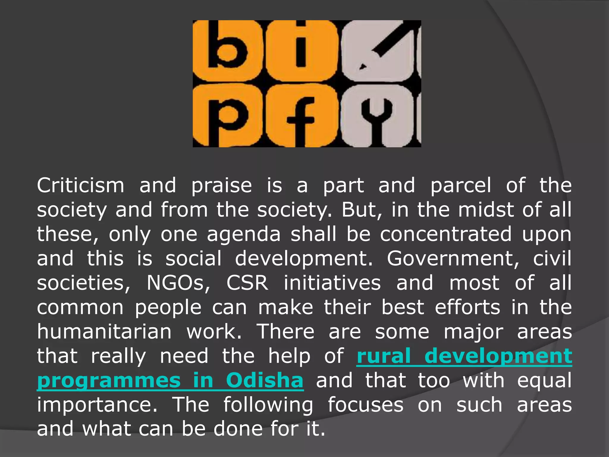 Rural development programmes in odisha | PPTX