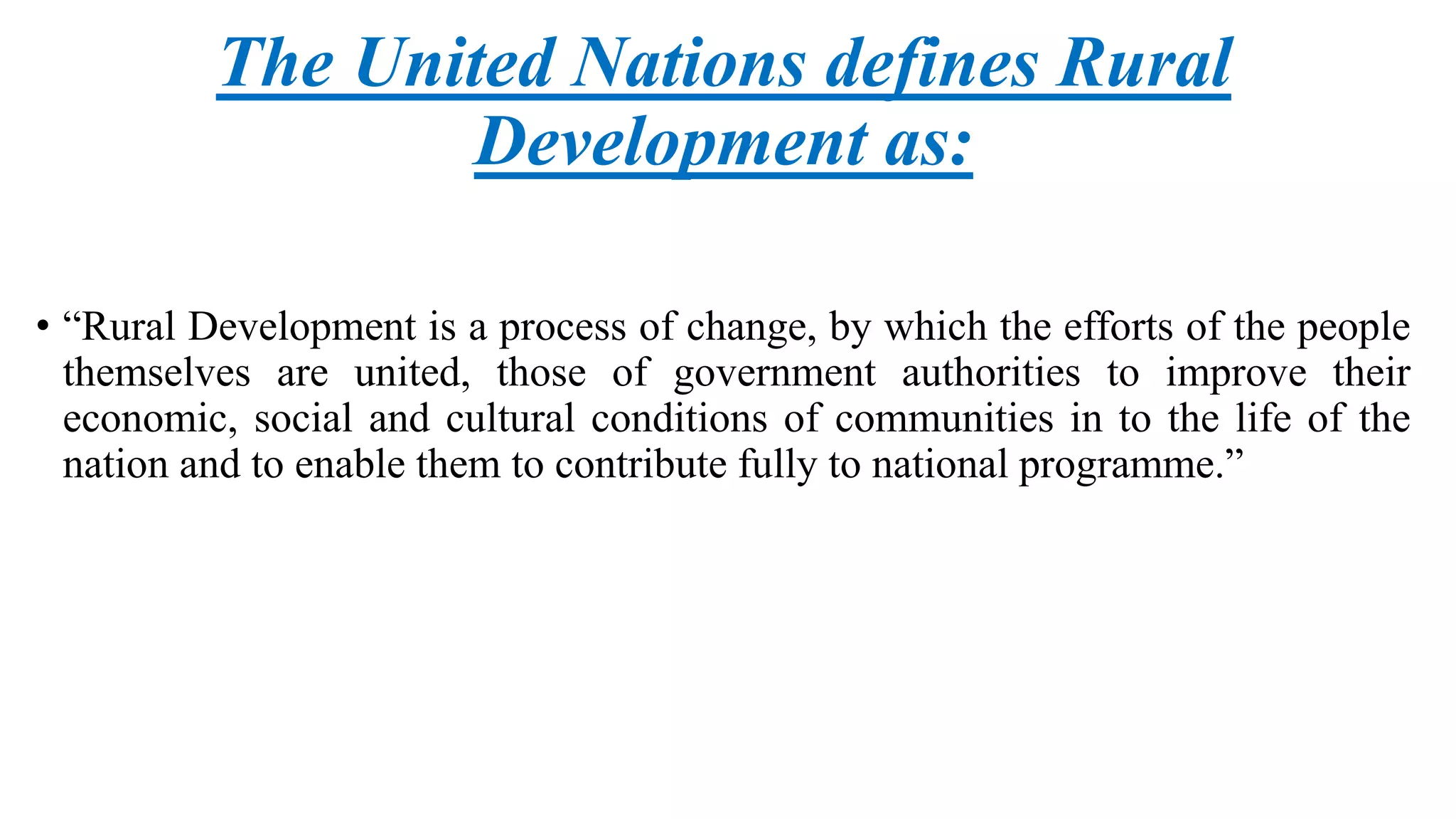 Rural development, Rural development Policies and Strategies. | PPTX