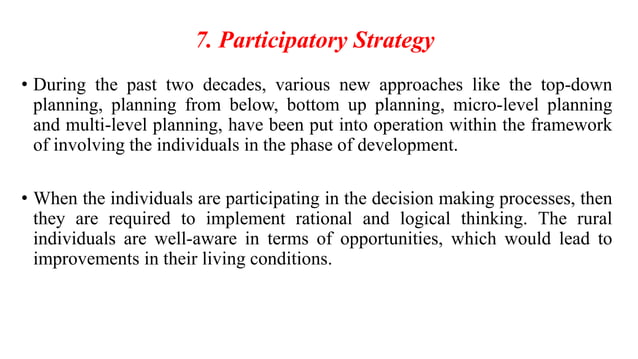 Rural development, Rural development Policies and Strategies. | PPTX