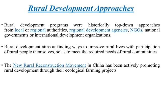 Rural development, Rural development Policies and Strategies. | PPTX