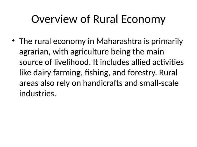 Learn more about Rural Economy in Maharashtra | PPTX