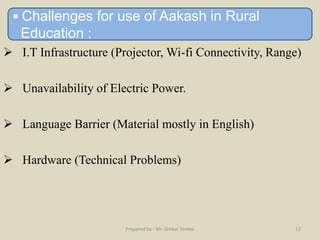 Rural Education Using Akash Tablet | PPT