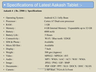 Rural Education Using Akash Tablet | PPT