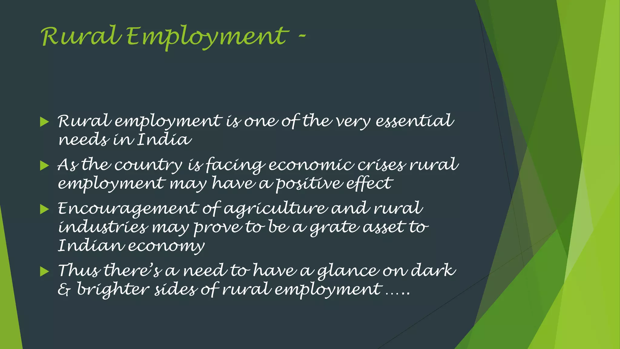 Rural employement generation | PPTX