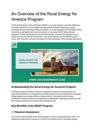 Rural Energy for America Program: Boosting Sustainability and ...