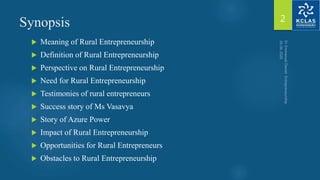 Rural Entrepreneurship | PPTX