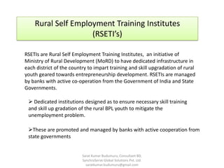 Rural entrepreneurship development programmes in india | PPTX