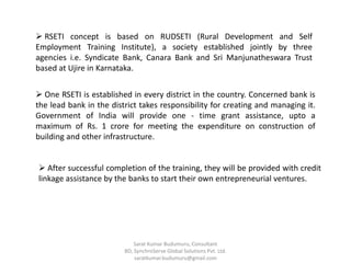 Rural entrepreneurship development programmes in india | PPTX