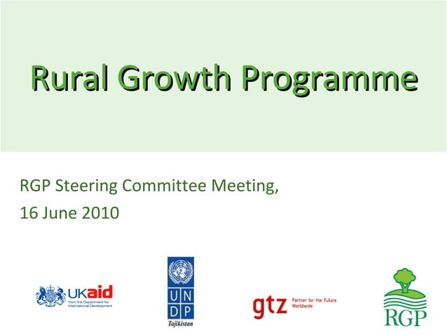Rural Growth Programme | PPT | Agriculture | Industries