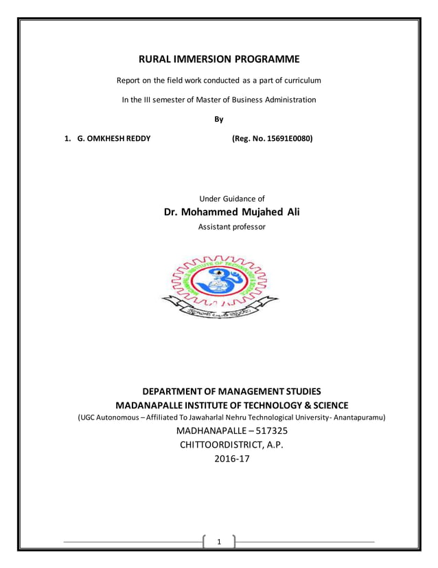 Rural immersion programe | DOCX