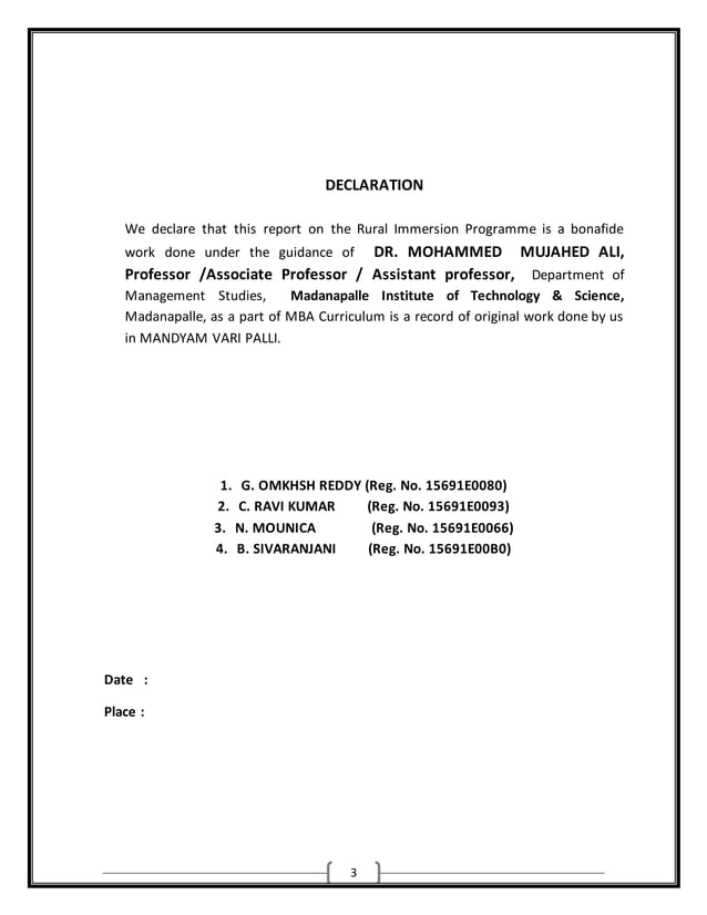 Rural immersion programe | DOCX