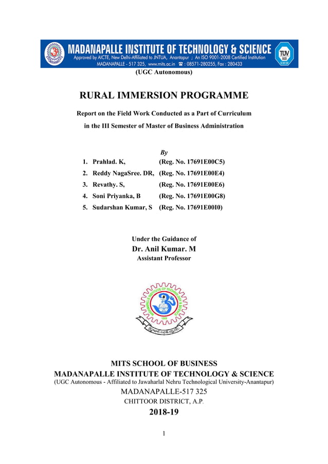 Rural immersion programme by prahlad.k & team | PDF | Land and Farms ...