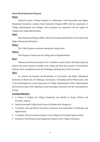 Rural immersion programme by prahlad.k & team | PDF