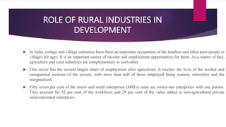 rural_industries_in_India and it's development in India | PPT