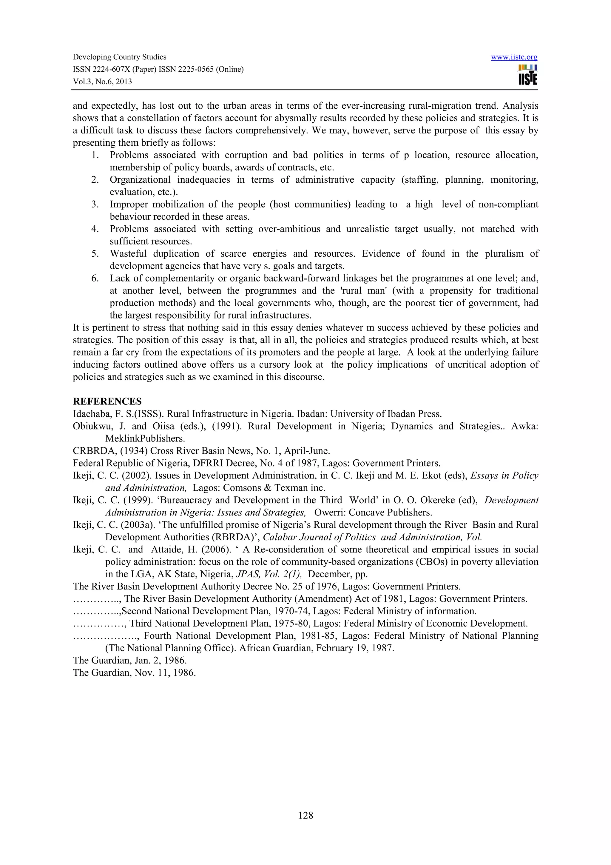 Rural infrastructural development in nigeria | PDF