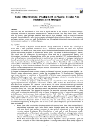 Rural infrastructural development in nigeria | PDF