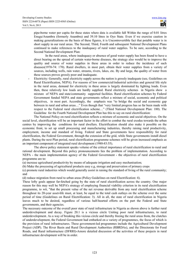 Rural infrastructural development in nigeria | PDF