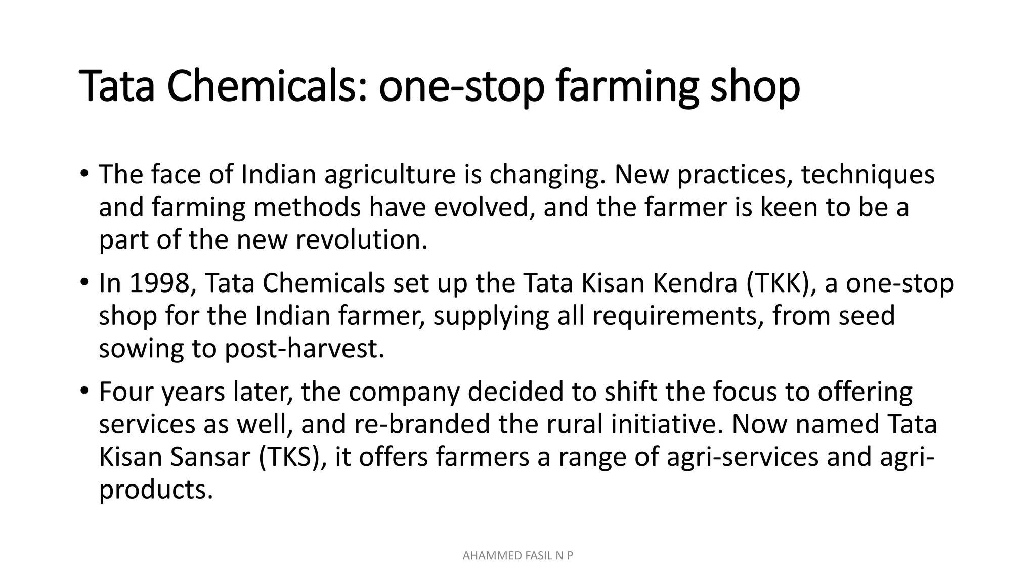 Rural marketing initiatives by TATA by Ahammed Fasil N P DCSMAT | PPTX