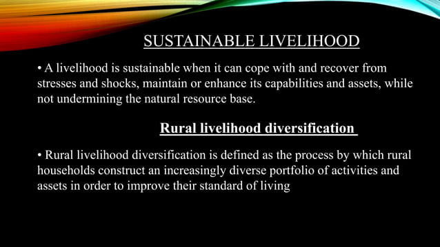 Rural livelihood approach | PPT