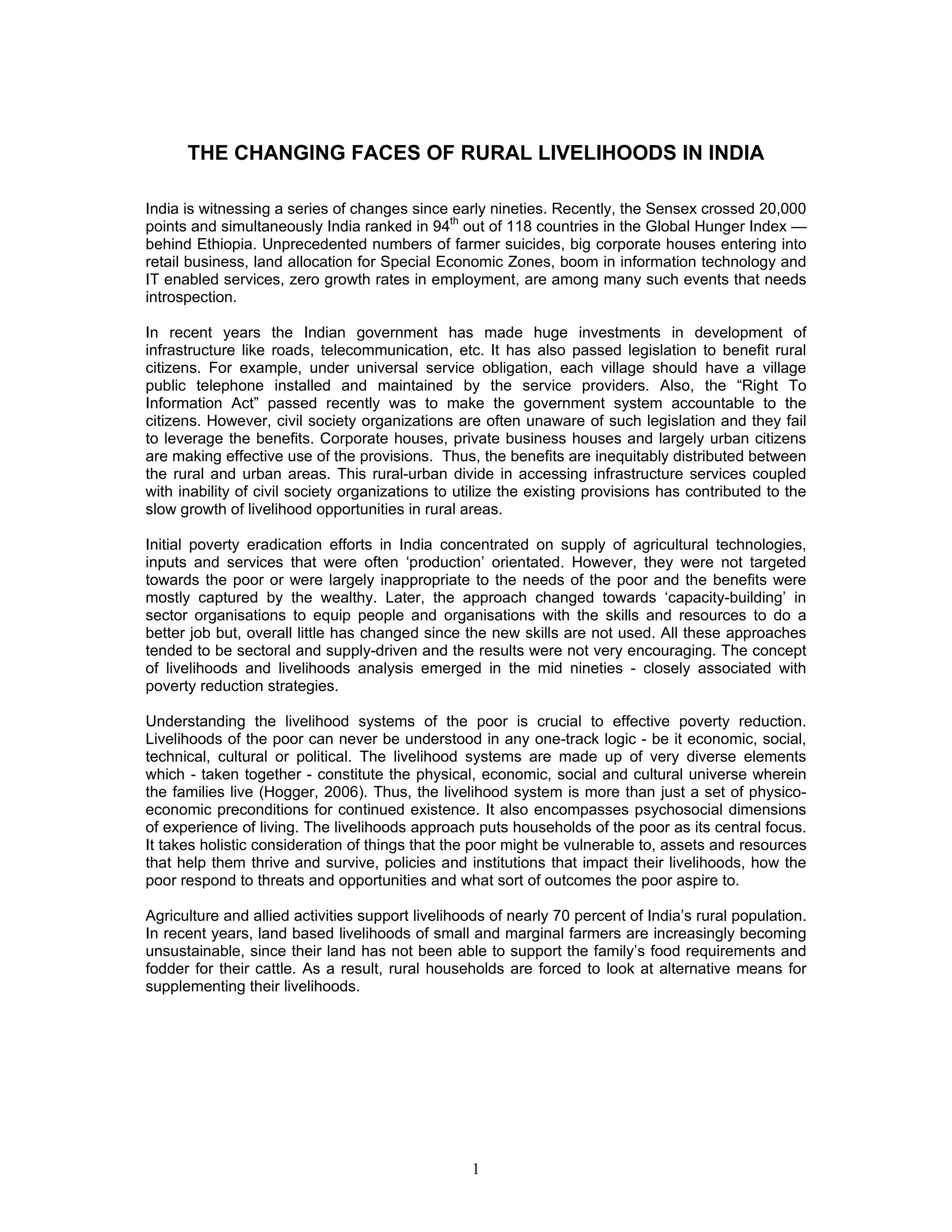 Rural livelihoods | PDF