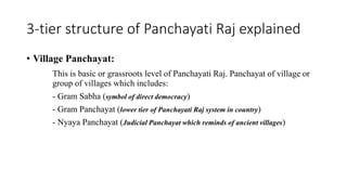 Rural local bodies and function Panchayati Raj System (PRIs) | PPTX