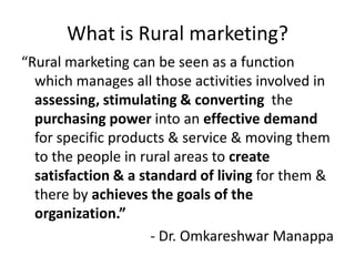 Rural marketing | PPT