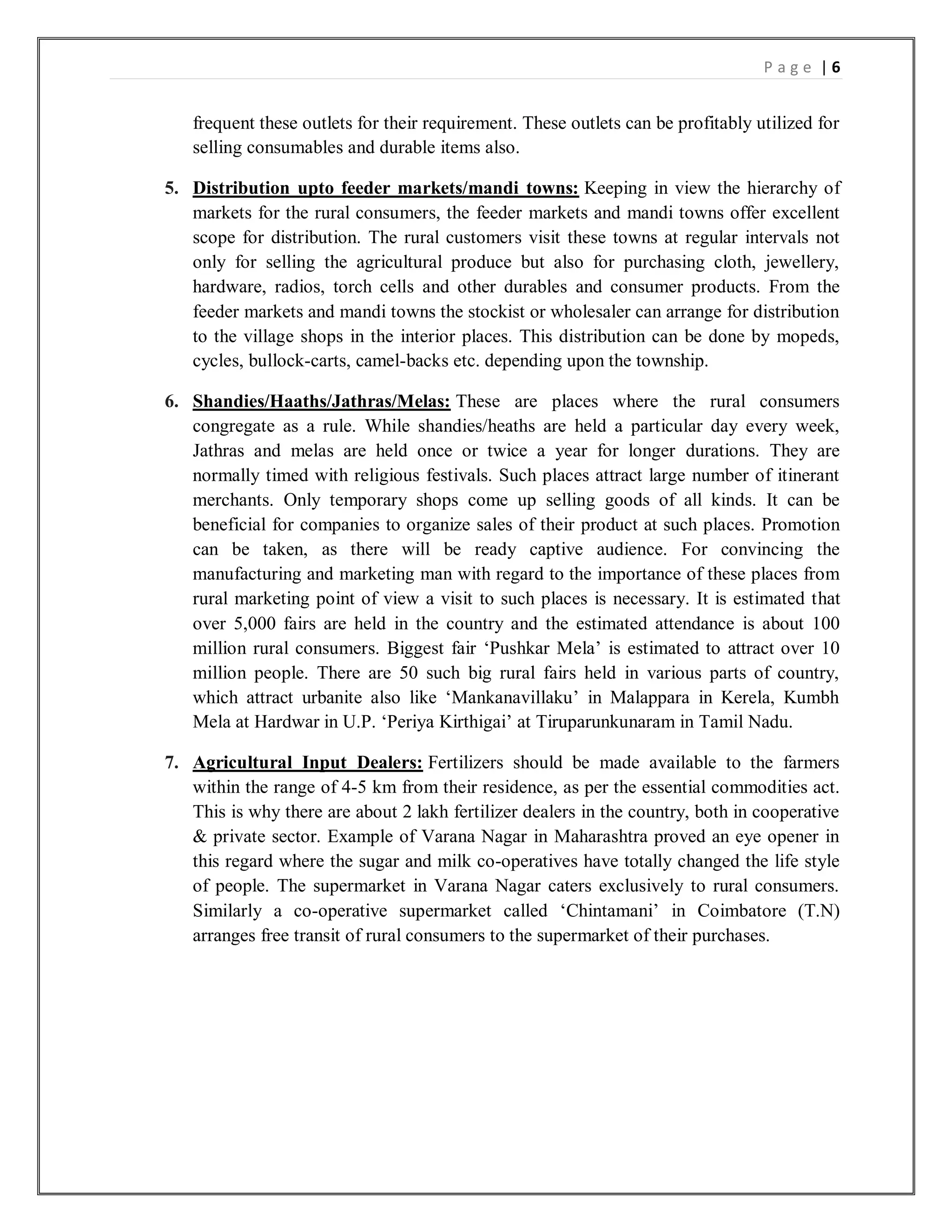 distribution system in rural markets | PDF