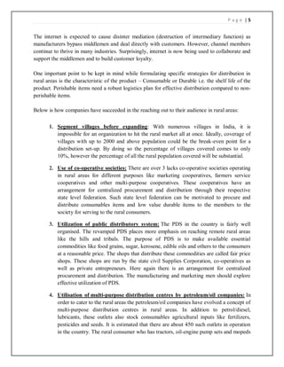 distribution system in rural markets | PDF