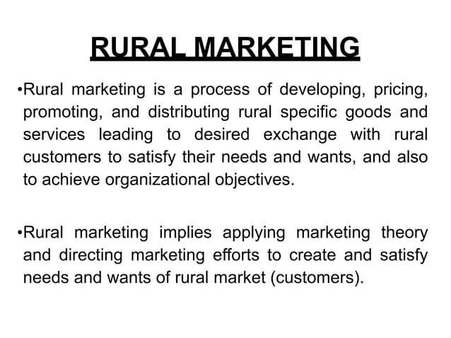 Rural marketing | PPTX | Agriculture | Industries