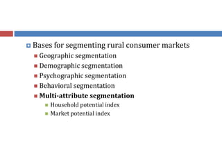 Rural marketing 4 | PPTX