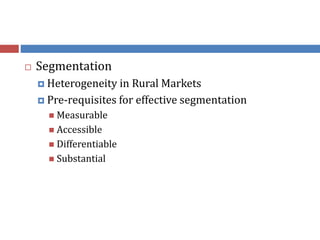 Rural marketing 4 | PPTX