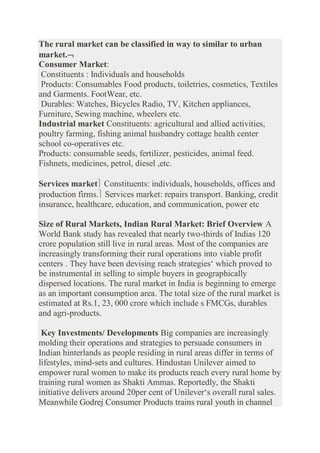 Rural marketing basics | PDF