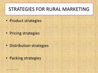 Rural marketing in India | PPTX