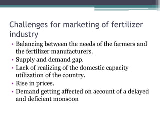 Rural MARKETING mod 4 fertilizer industry in India | PPTX