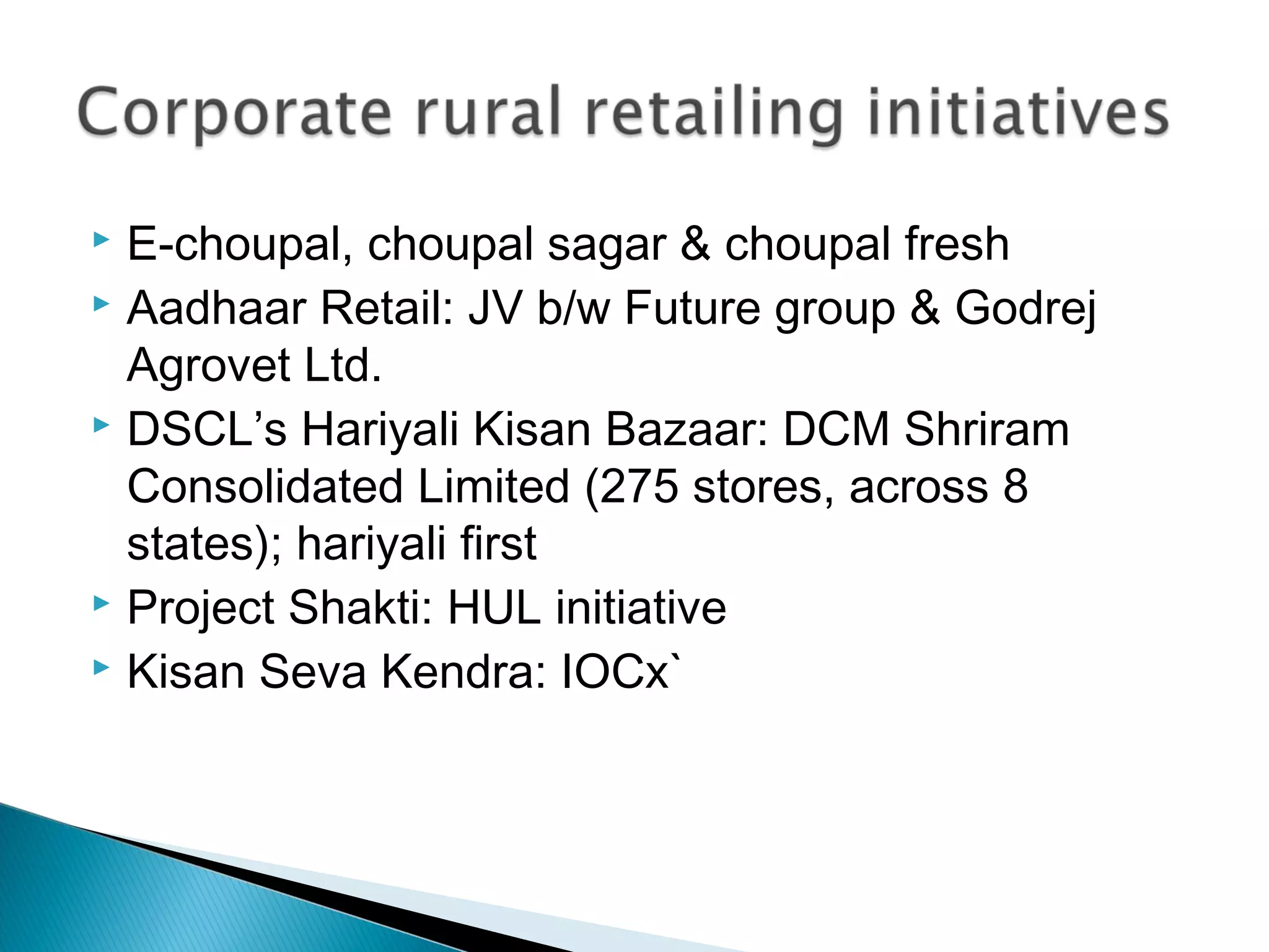 Rural retailing | PPT | Retail Industry | Industries