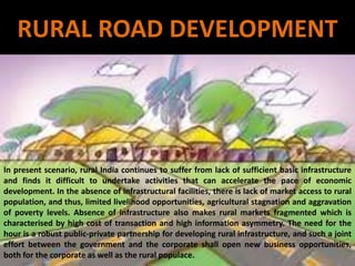 Rural Roads as Infrastructure for Economic Development | PPTX