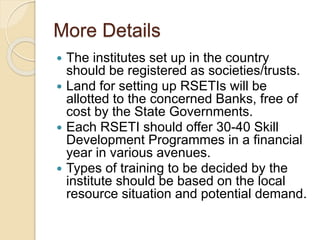 Rural self employment training institutes (rseti) | PPTX