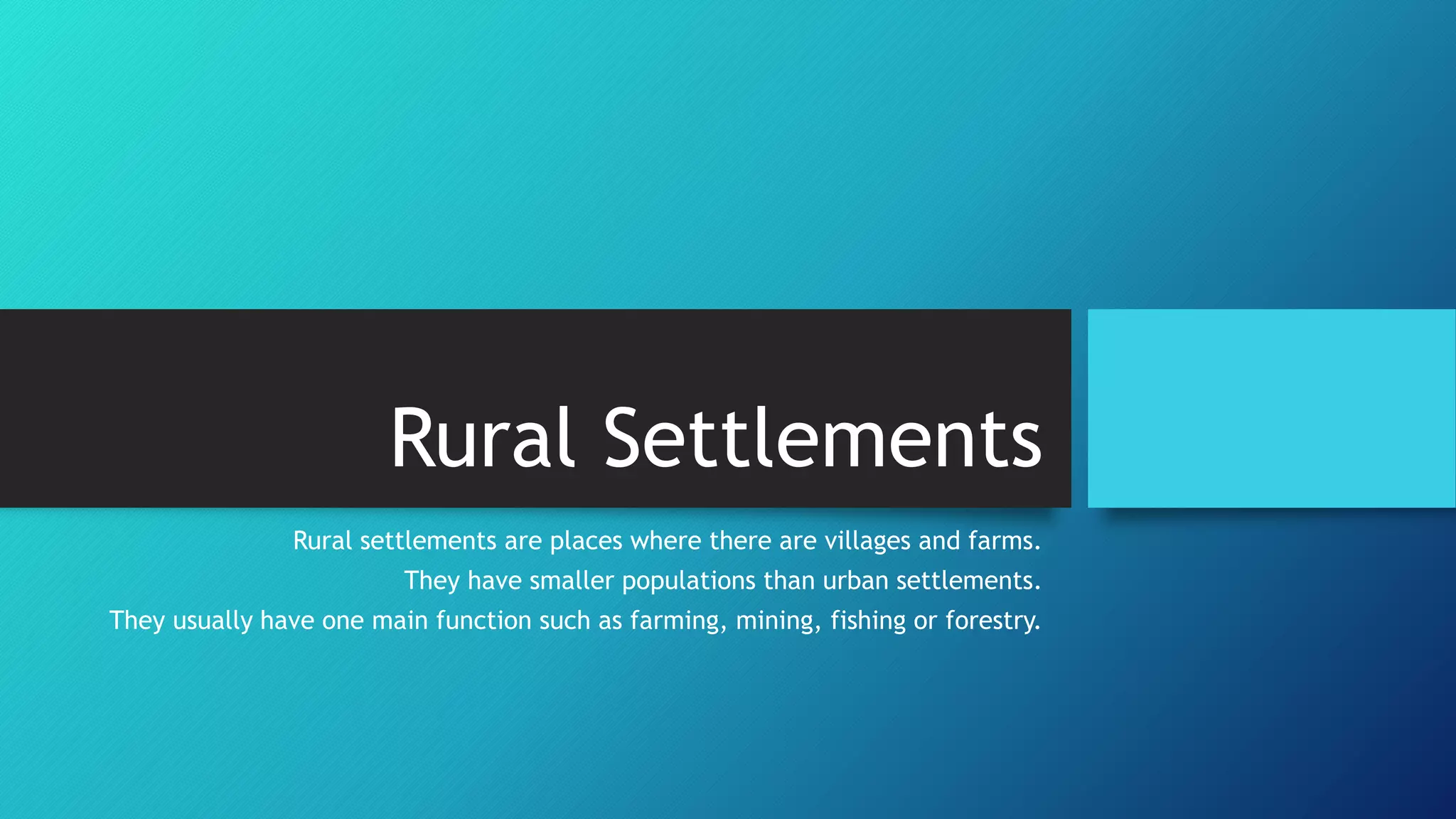 Rural settlements | PPTX