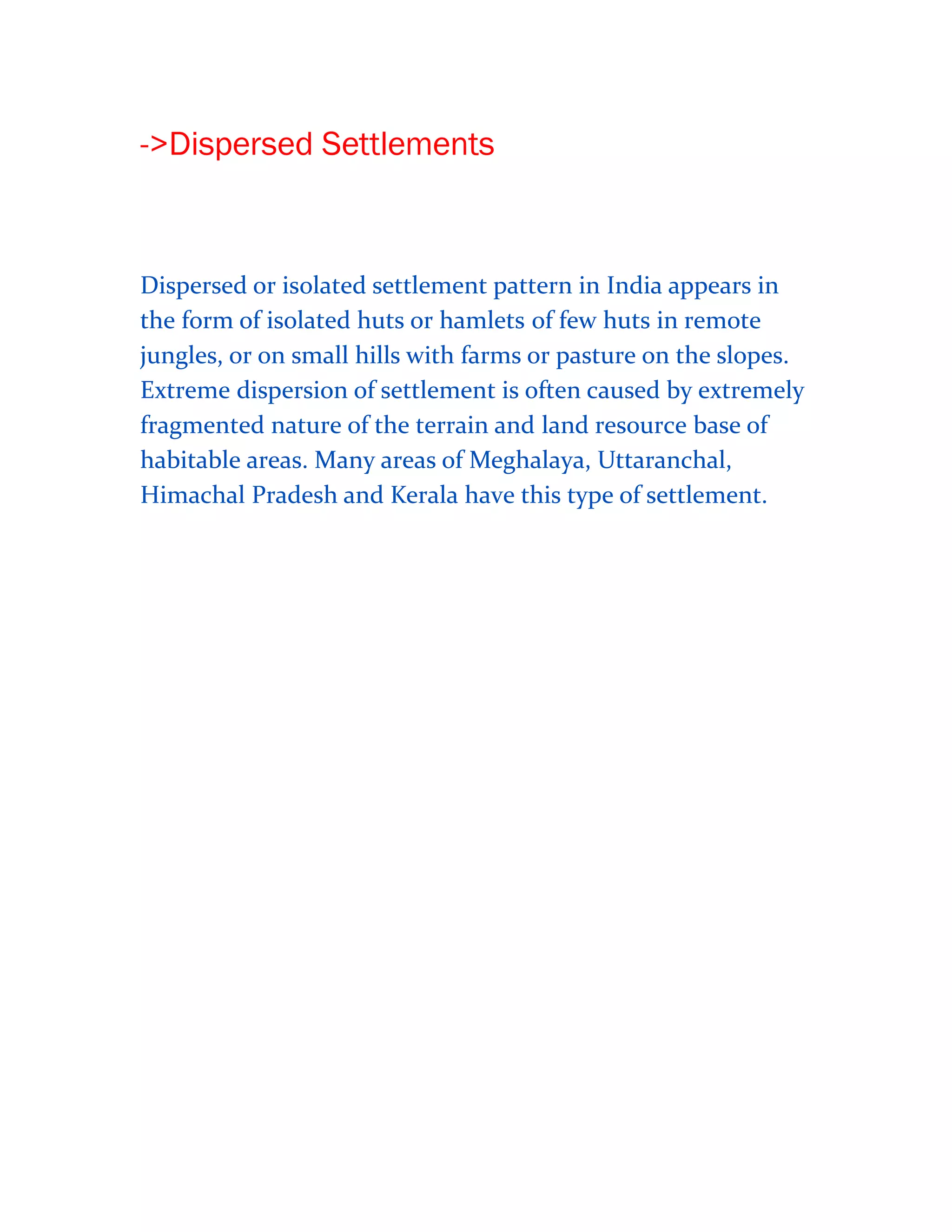 Rural settlement types | RTF