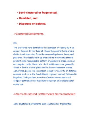 Rural settlement types | RTF