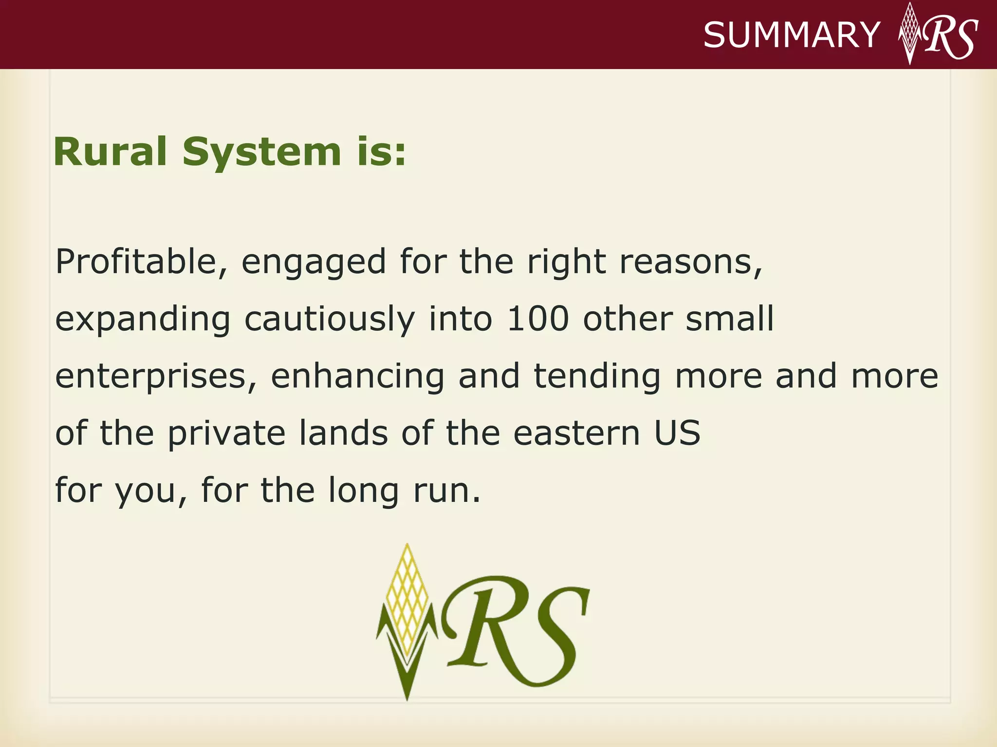 Rural System - Profitable, Optimized Land Management | PPT