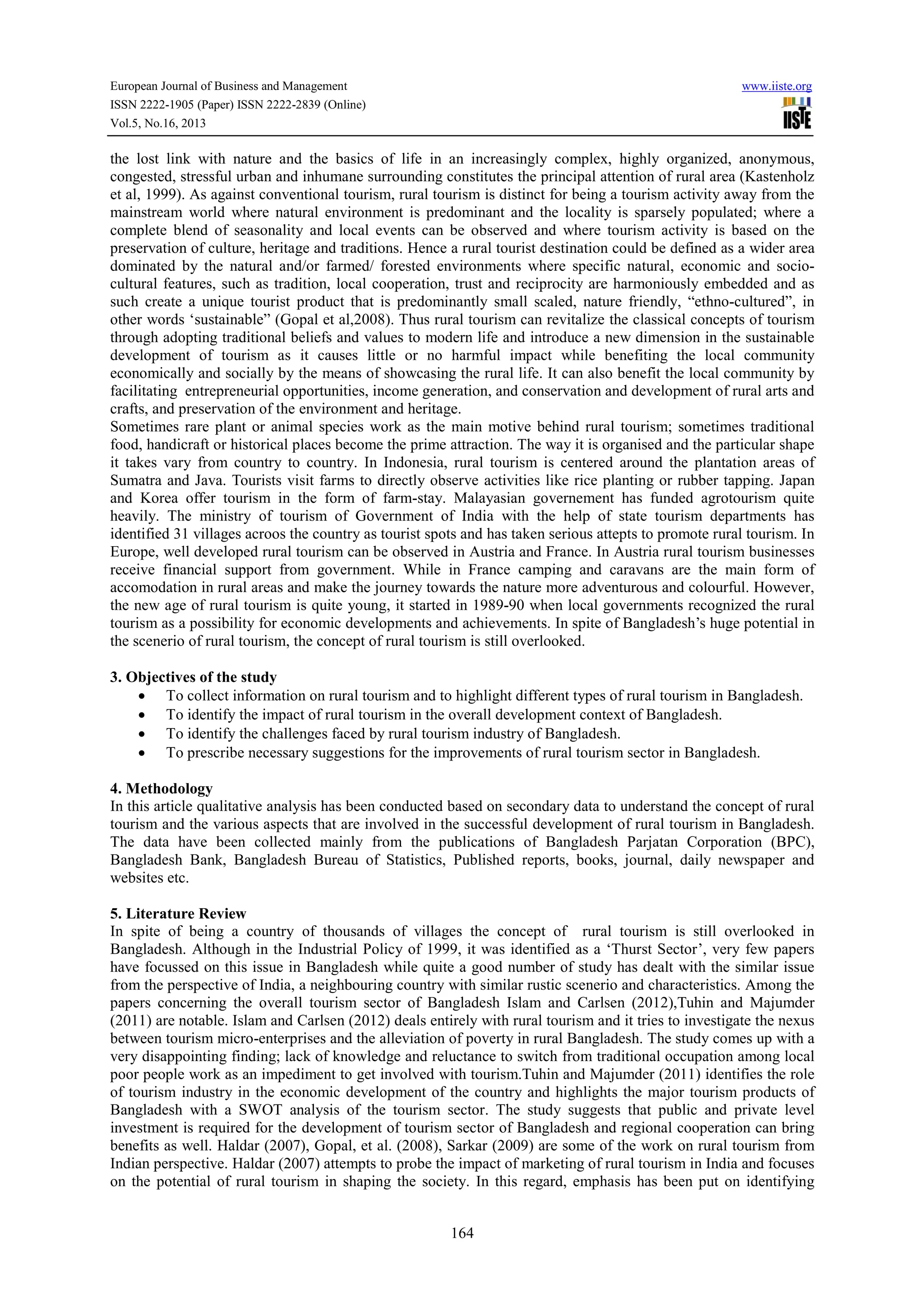 Rural tourism prospects in rustic bengal | PDF