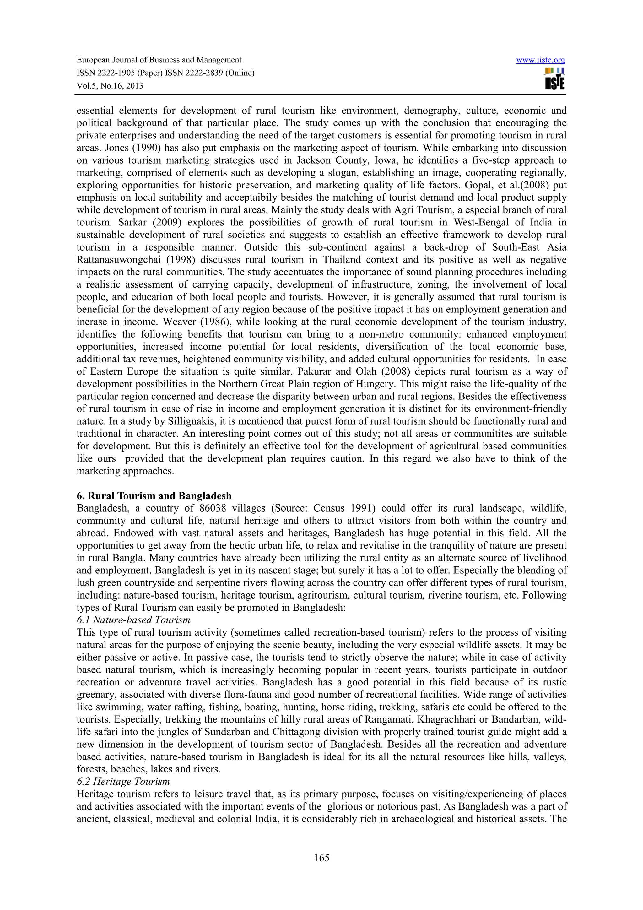 Rural tourism prospects in rustic bengal | PDF