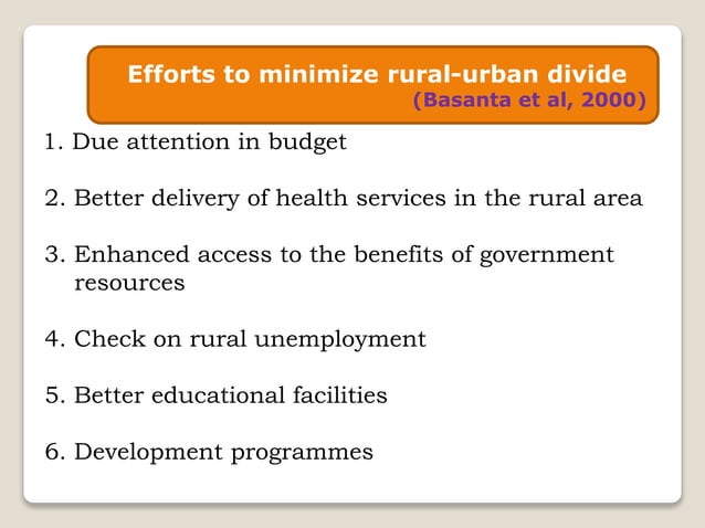 Rural and Urban Disparity - consumption patterns | PPT