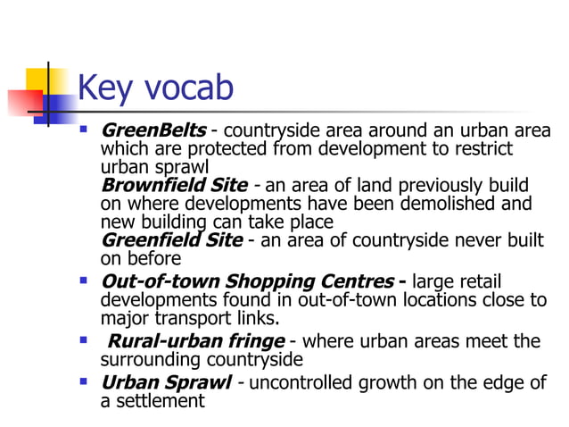 Rural Urban Fringe | PPT | Developmental Sites | Real Estate