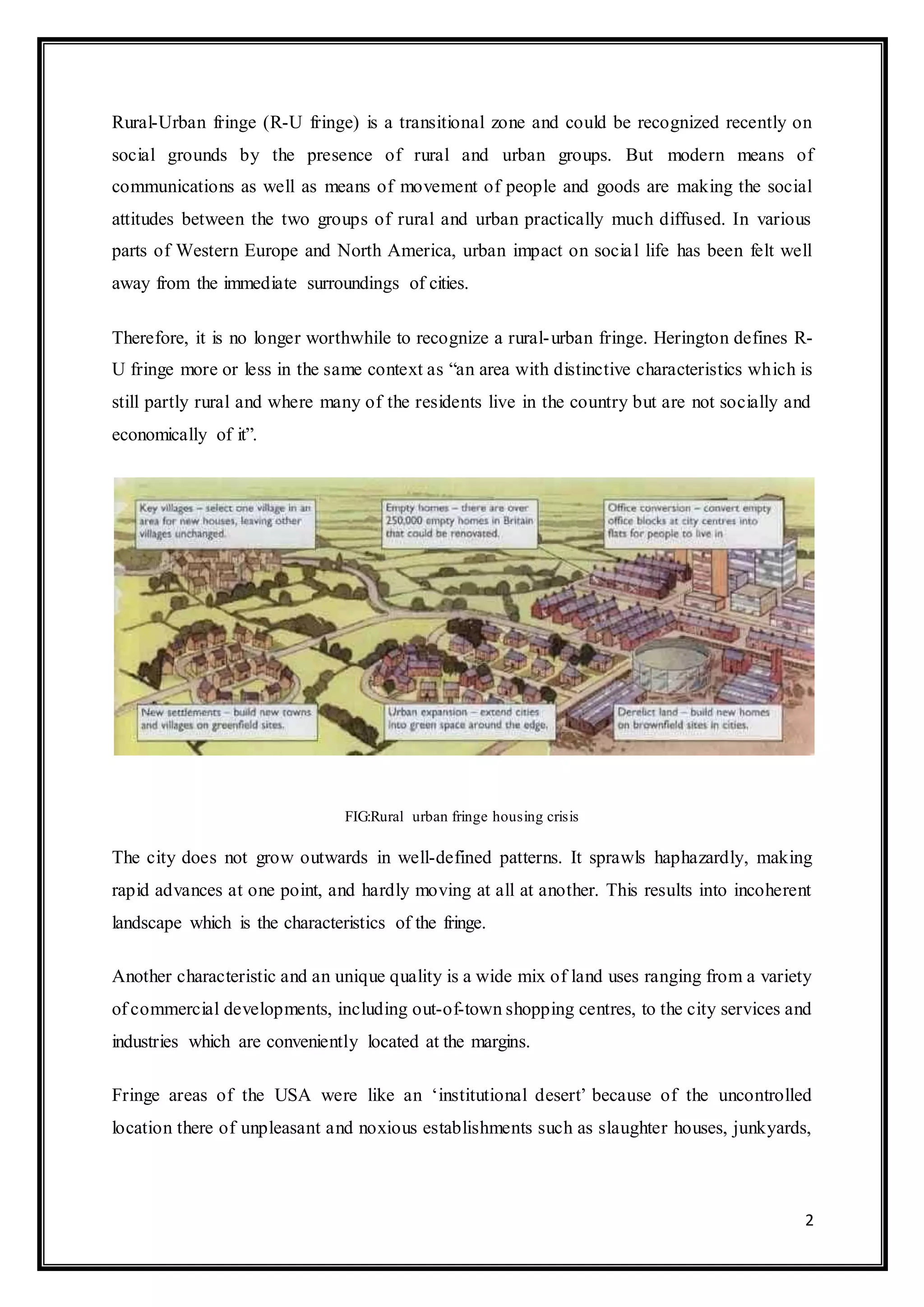 Rural urban fringe | Domestic Development | PDF