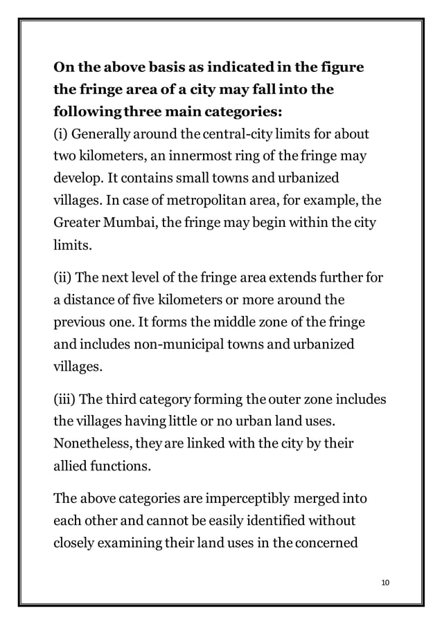 Rural urban fringe | Domestic Development | PDF